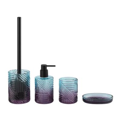 China GEO Line Glass Bath Countertop In Blue And Pink Dual Color For Family Hotel for sale