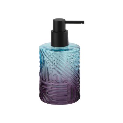 China GEO Line Glass Bath Countertop In Blue And Pink Dual Color For Family Hotel for sale