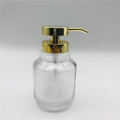 China Modern Style 4pcs Glass Bath Accessory Set clear color with circle line for sale