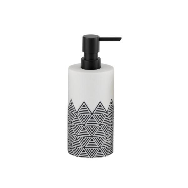 Quality White Color Bathroom Accessories Set With Black W Stripe round shape for sale
