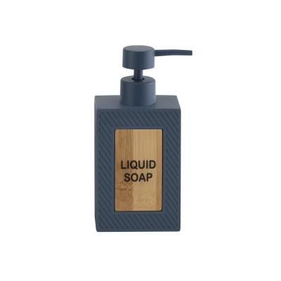 China Square Polyresin Bathroom Accessories Set With Laser Bamboo Letter for sale
