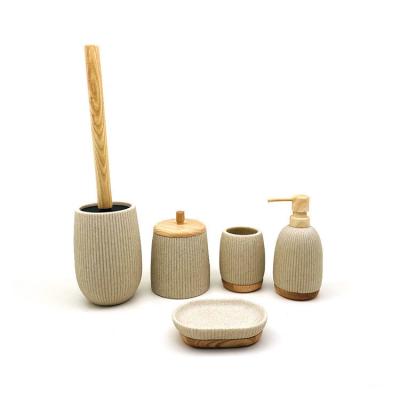 Accesorios para el baño de poliresina de banda vertical beige