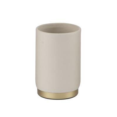 Cina Accessori da bagno in crema in ceramica Set 6pcs Dispenser doccia con parti d'oro in vendita