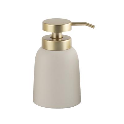 Cina Accessori da bagno in crema in ceramica Set 6pcs Dispenser doccia con parti d'oro in vendita