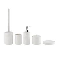 Quality White color ceramic bathroom accessories set with tree leaves pattern bathroom for sale