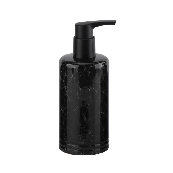 Quality Black polyresin luxury bathroom accessories set round marble print pattern for sale