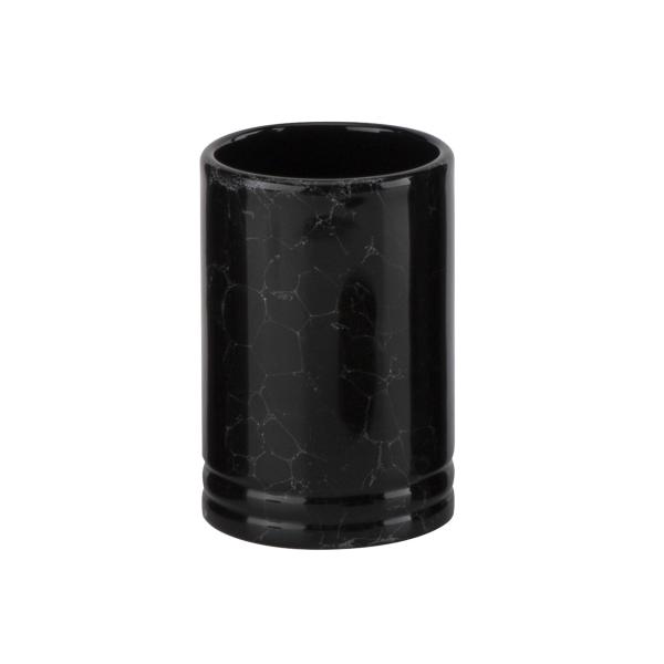 Quality Black polyresin luxury bathroom accessories set round marble print pattern for sale