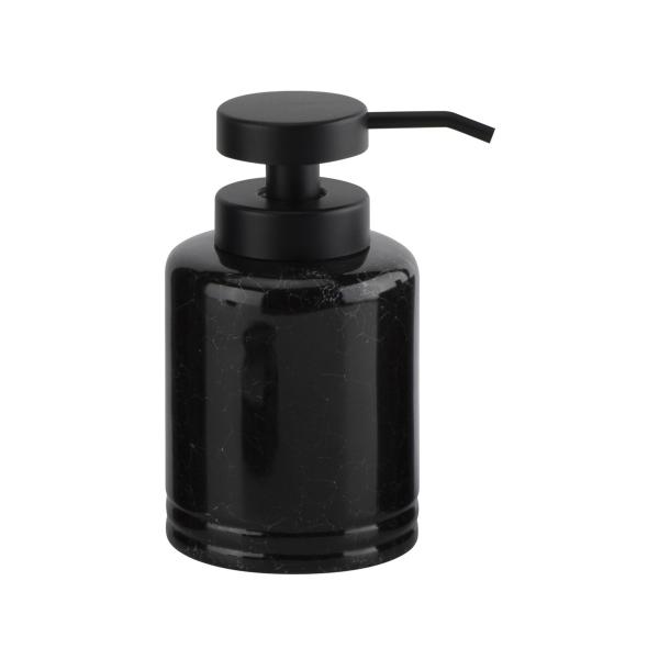 Quality Black polyresin luxury bathroom accessories set round marble print pattern for sale