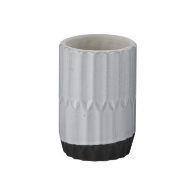 Cina Dispenser di sapone da bagno ceramico rotondo bianco con glassa reattiva in vendita