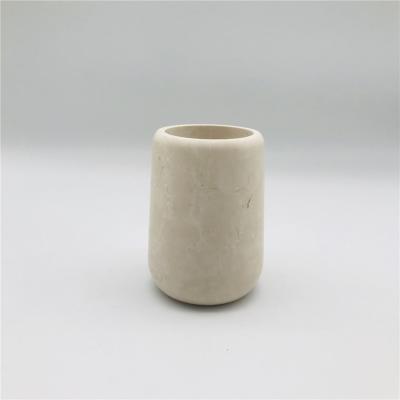 Cina SAGO Crema marmo accessori per il bagno Set di pietra naturale Dispensatore di sapone a goccia di marmo in vendita
