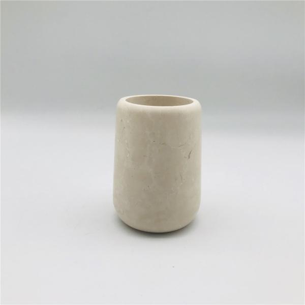 Quality SAGO Cream Marble Bathroom Accessories Set Natural Stone Water Drop Shape Marble for sale