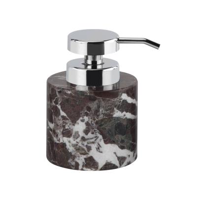Cina Accessori da bagno di marmo viola Set rotondo Dispensatore di sapone per mani di marmo Vene bianche in vendita