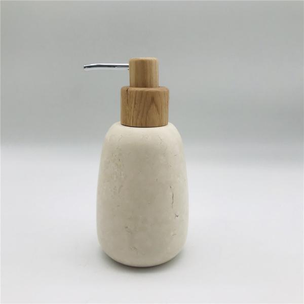 Quality SAGO Cream Marble Bathroom Accessories Set Natural Stone Water Drop Shape Marble for sale