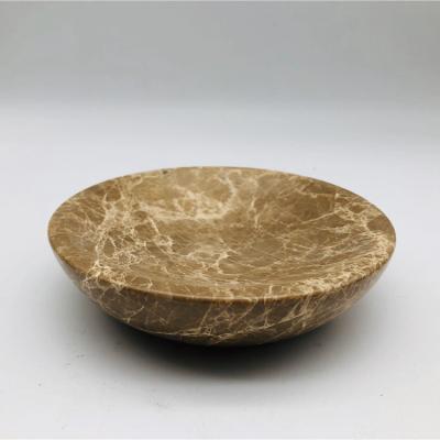 Cina Accessori da bagno in marmo scuro Emperado Set Borsa da denti in marmo a forma di palla con parti in oro in vendita