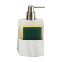 China 2N1 Polyresin Kitchen Soap Dispenser Multi-Function With Cloth Pattern for sale