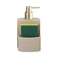 China 2N1 Polyresin Kitchen Soap Dispenser Multi-Function With Cloth Pattern for sale