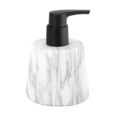 Cina Natura Bagno in marmo set rotondo grande fiore bianco con parte nera dispenser di sapone per mani in marmo in vendita