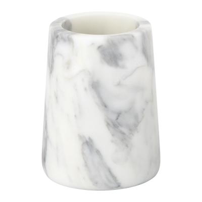 Cina Natura Bagno in marmo set rotondo grande fiore bianco con parte nera dispenser di sapone per mani in marmo in vendita