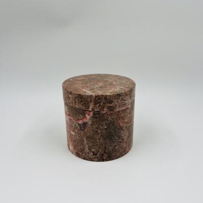 Cina Bagno set marmoreo marrone di natura marmo rotondo dispenser di sapone per mani bagno accessori del bancone set in vendita