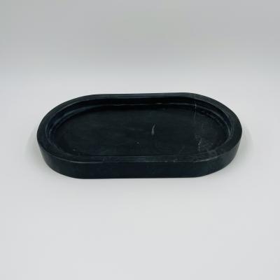 Cina Natura Nera Con Nero Margiua Bagno In Marmo Confezione Rotonda Dispensatore Di Sapone Per Mani In Marmo in vendita