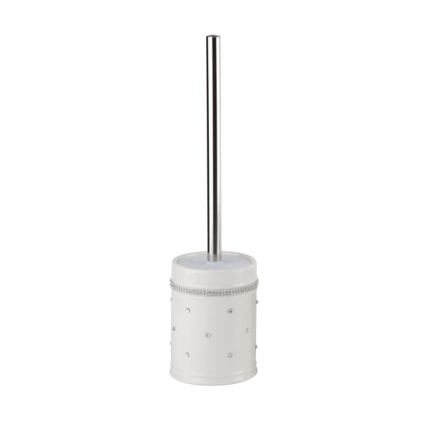 Quality Round shape ceramic bathroom accessories set white color with acrylic decor for sale