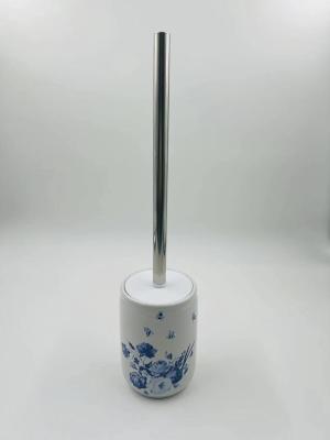 Cina Set di accessori di bagno in ceramica di forma rotonda bianco con stampa adesiva floreale set da bagno per dispenser di sapone di lusso in vendita