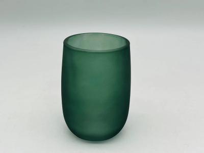 China Glass Bathroom Accessories Set Frosted Green Color With Round Shape Frosted Lotion Bottle Soap Dish for sale