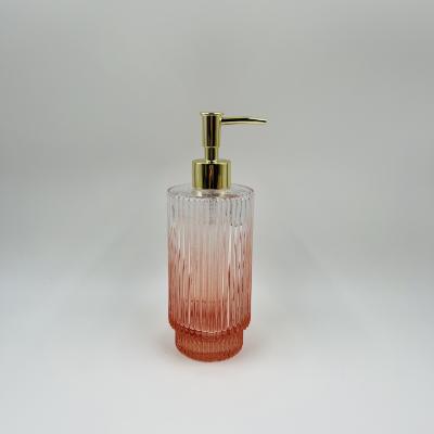 Cina Accessoiri moderni per il bagno in vetro ombre arancione a forma rotonda e a strisce verticali a nastro set di sapone per bagno spazzole igieniche vaschette di sapone per il bagno in vendita