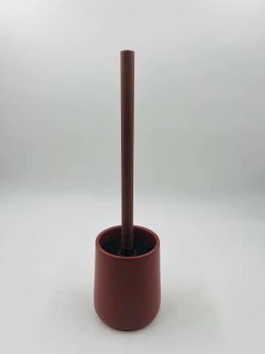 Cina Accessoiri da bancone da bagno a poliresina Taper rotondo rosso Spazzola igienica spazzolino per mani Dispensatore di sapone porta-sapponi in vendita