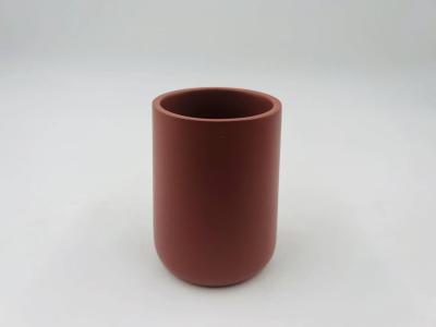 Cina Accessoiri da bancone da bagno a poliresina Taper rotondo rosso Spazzola igienica spazzolino per mani Dispensatore di sapone porta-sapponi in vendita