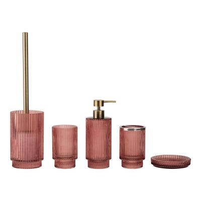 Cina Accessoari per bagno di forma rotonda con strisce verticale a nervatura in vendita
