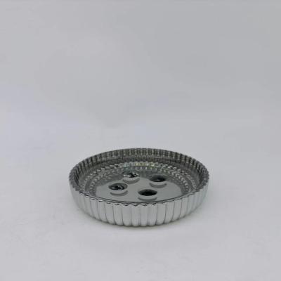 Cina Accessori da bagno in vetro cromato di forma rotonda con portapiatti a striscia verticale, distributore di sapone per il lavaggio a mano, distributore di sapone per il bagno in vendita