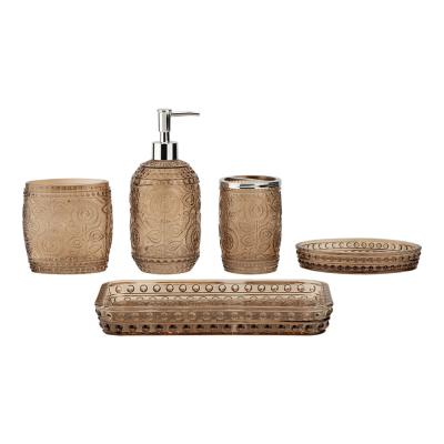 Cina Accessoiri da bagno di lusso con dispenser di sapone di vetro Dispenser di lozione in vendita