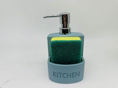 China Dispensador de jabón rectangular para utensilios de cocina con cabeza de bomba ABS y letra de esponja en venta