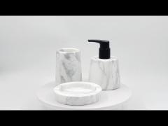 Grote bloem wit marmeren badkamer accessoires sets met zwarte delen