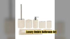Luxury Ombre Blue Resin Bathroom Accessory Set