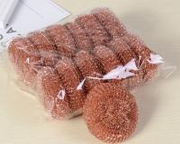 Quality Spiral Copperized Stainless Steel Scourer Kitchen Cleaning Ball 18g*12pc for sale