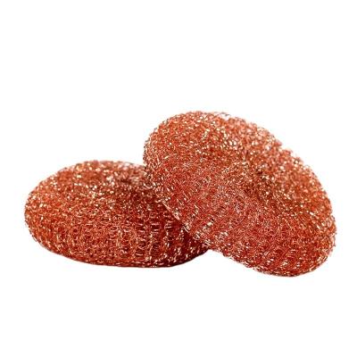 China Eco-friendly Household Copper Plated Steel Wire Scourer / Scrubber Cleaning Ball for Kitchen Cleaning for sale