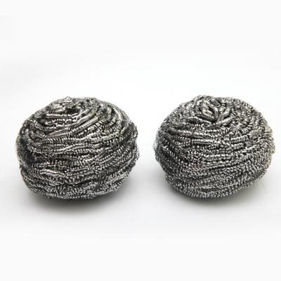 China 25G*2pcs Kitchen Scrubber and Pot Cleaning Stainless Steel Wire Scourer Metal Scouring Cleaning Ball for sale