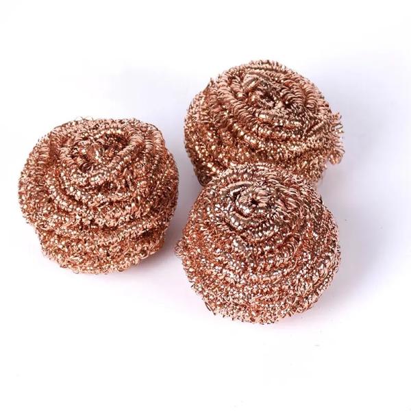 Quality 100% Pure Copper Spiral Scourer Scrubber for Cleaning Pad Sponge in Pure Copper for sale