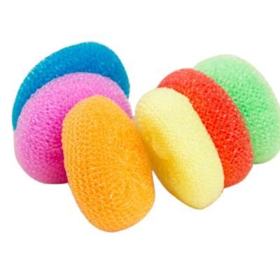 China Household Kitchen Cleaning Plastic Mesh Scourer Cleaning Ball for sale