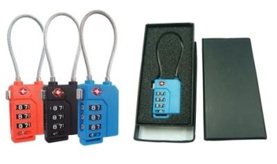 China 3-digit cable TSA number padlock for sale