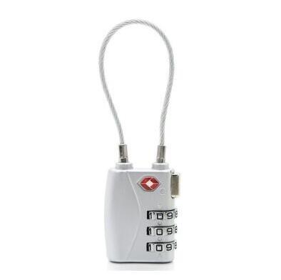 China Cable zinc alloy TSA travel lock& Fashion Design  silvery Tsa Luggage Lock& 63g Tsa Bag Number Lock for sale