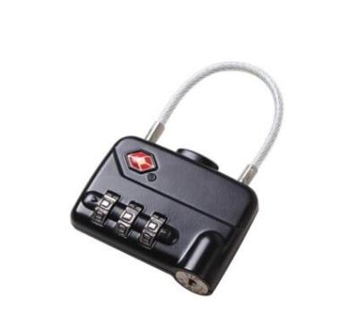 China Cable zinc alloy TSA travel lock& Fashion Design black Tsa Luggage Lock& 80g Tsa Bag Number Lock for sale