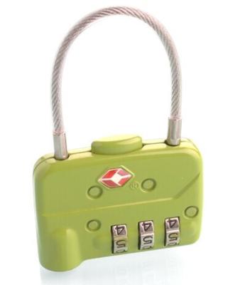 China Cable zinc alloy TSA travel lock& Fashion Design green Tsa Luggage Lock& 80g Tsa Bag Number Lock for sale