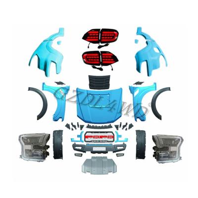 China Auto Conversion Front Rear Bumper Facelift Body Kits For Everest Upgrade To Ford Raptor F150 for sale