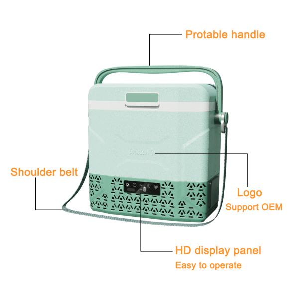 Quality Shoulder Belt Mini Freezer DC 12v Portable Car Fridges Cooler Compressor Camping for sale
