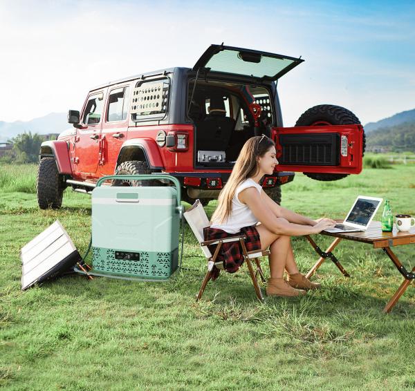 Quality Vehicle Camping Refrigerator 12v Freezer Fridge with Panel and Compressor for sale