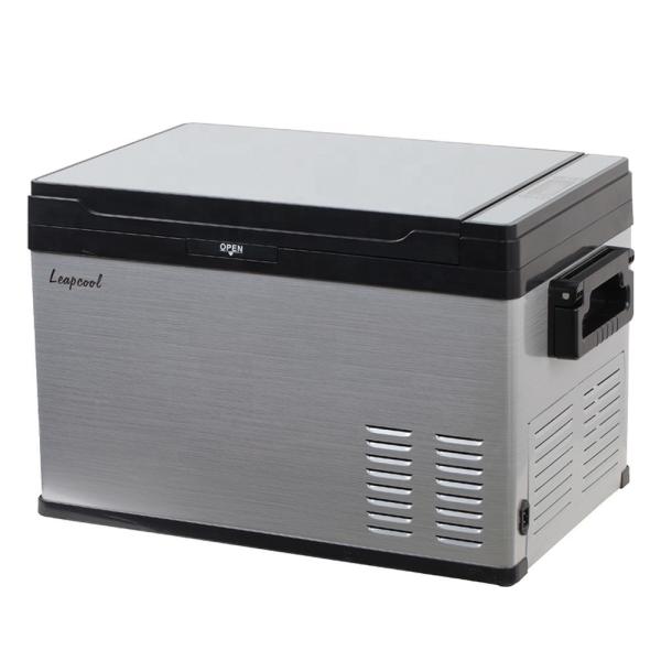 Quality 25L Solar Car Freezer for Camping Single Door Freezer Dual DC Portable for sale