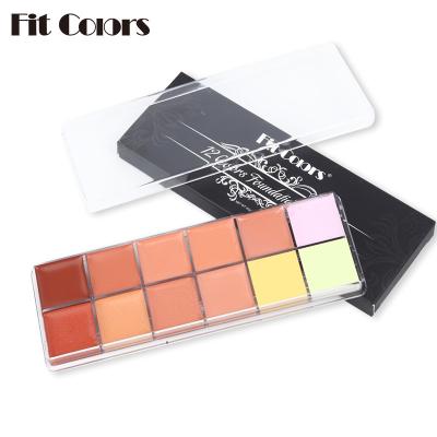 China New 12-color Concealer Natural Moisturizing Lasting Concealer Three-dimensional Repairing Foundation Cream for sale
